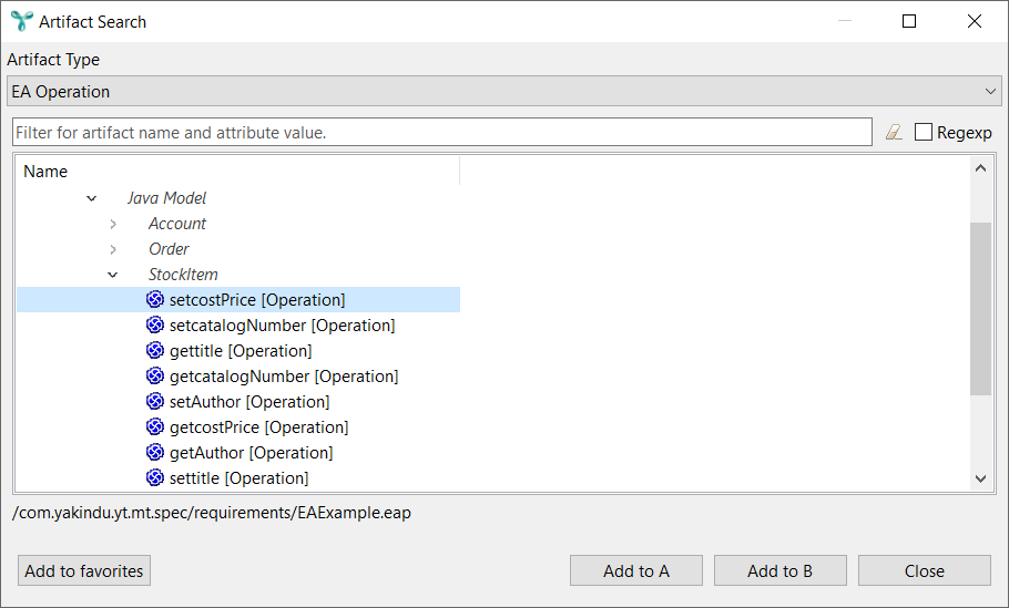 Populating artifact areas